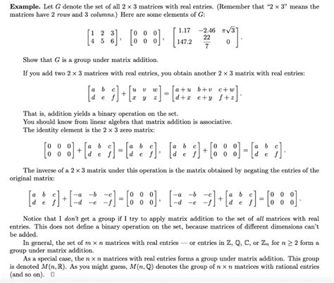Get Answer Question Example Let G Denote The Set Of All 2 X 3
