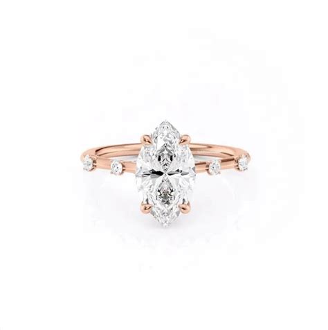Marquise Cut Moissanite Engagement Ring Solitaire Diamond Wedding Ring
