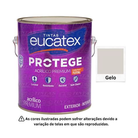EUCATEX PROTEGE ACR SEMI BRILHO PREMIUM GELO 3 6 L GS Tintas