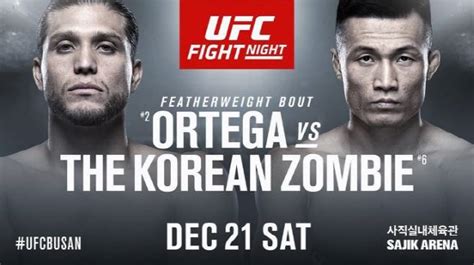 Ufc 12월 부산 대회 2차 티켓 오픈 정찬성 최두호 출전