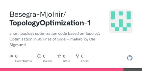 Github Besegra Mjolnirtopologyoptimization 1 Short Topology