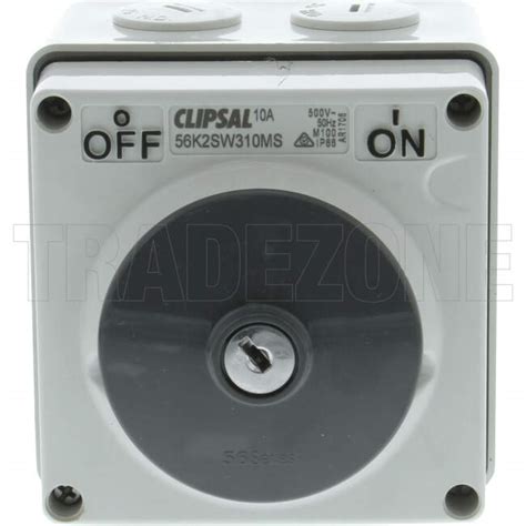 Clipsal 10 Amp 56 Series 3 Pole Ip66 Lockable In Off Position