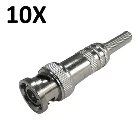 Kit X Conector Bnc Macho Mm Parafuso Mola Parcelamento Sem Juros