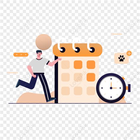 만화 일러스트 자유형 달력 알람 시계 학습 삽화사업개념 Png 일러스트 무료 다운로드 Lovepik