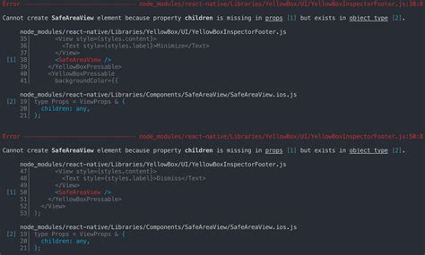 Safeareaview Flow Type Error In Yellowbox · Issue 21897 · Facebook