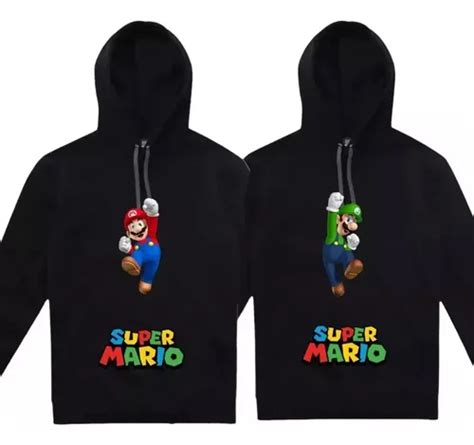 Sudaderas Suéter Dúo Pareja Gamer Súper Mario Bross Y Luigi Meses Sin