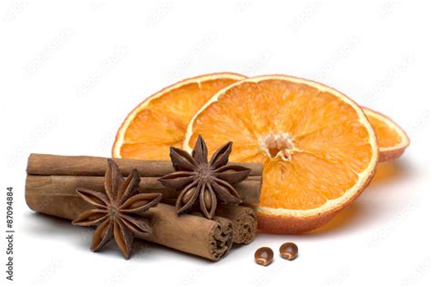 Orangenscheiben Zimtstangen Sternanis Stock Foto Adobe Stock