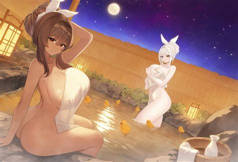 Rule 34 2girls Ass Blanc Nikke Breasts Brown Hair Cleavage Dark