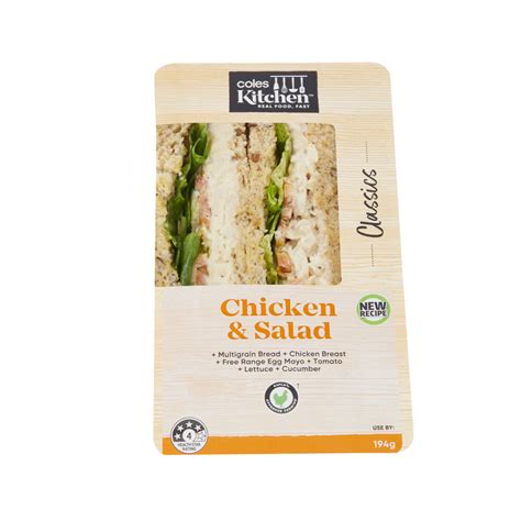 Check Halal Status Of Coles Kitchen Chicken And Salad Sandwich 194g