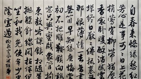 胡维平行书作品 柳永定风波自春来