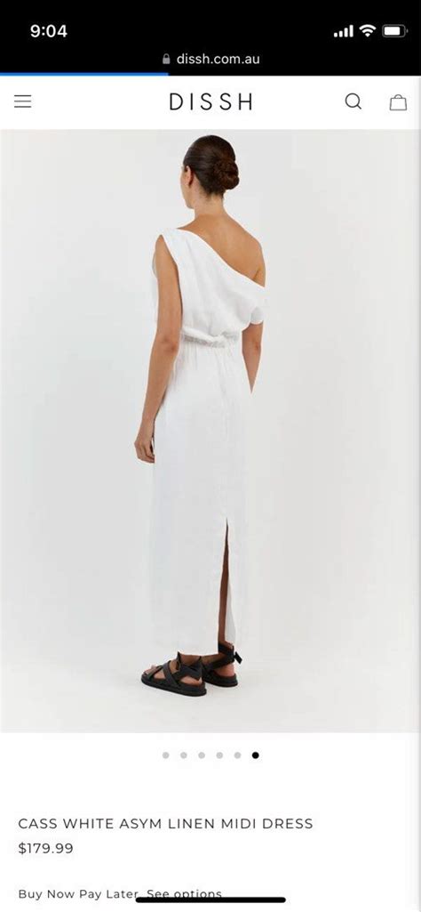 Dissh Cass White Asym Linen Midi Dress Womens Fashion Dresses And Sets