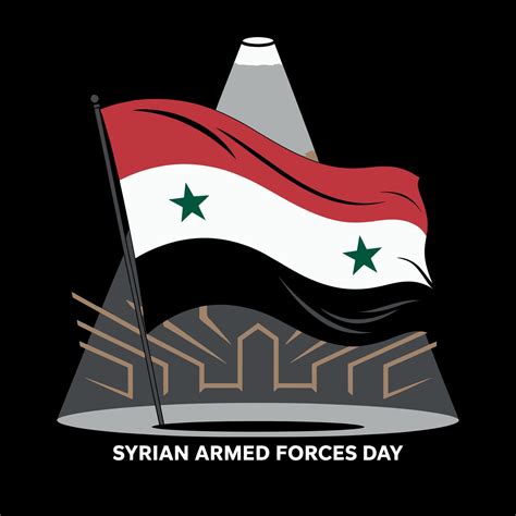 Syrian Armed Forces Day Flag Tribute Military Strength 68687540 Vector
