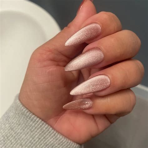 Pink Cat Eye Gel Nail Crystal Wear Nail Cat Eye Nail Nail Art