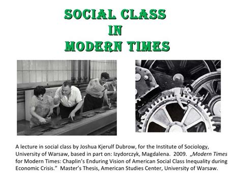 Social Class In Modern Times