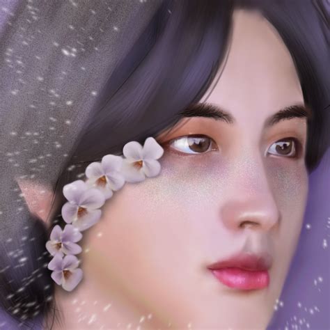 Bts Jin Flower X Glitter Fanart Kira Ear Cuff Fan Art