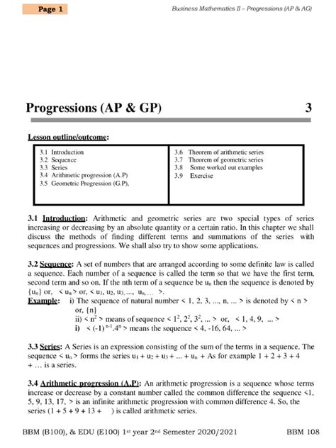 Progressions Ap And Gp Pdf
