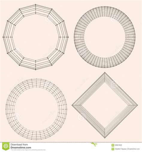 Abstract Vector Decorative Frame Mesh Poligonal Stock Vector Illustration Of Background