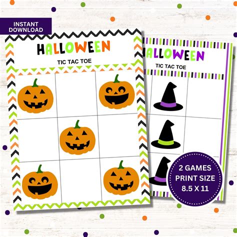 Printable Halloween Tic Tac Toe Game Instant Download Printable