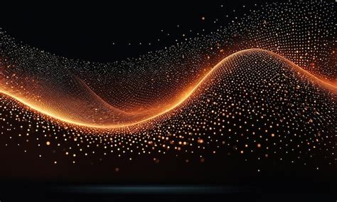 Premium Photo Abstract Waving Particle Technology Background Design Abstract Wave Moving Dots