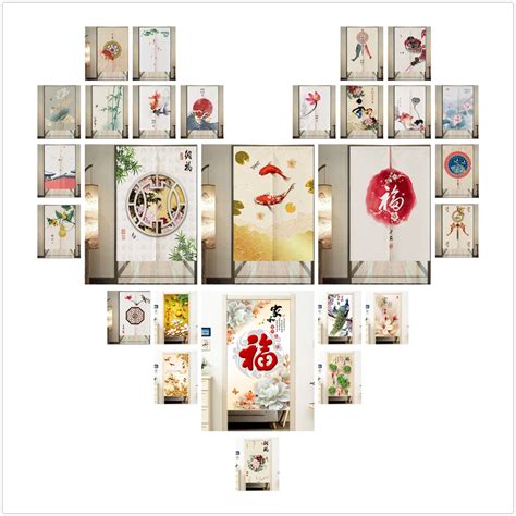 【復古國風系列風水簾】 加厚棉麻布藝門簾 風水簾 長簾短簾 半簾全簾 加寬隔斷簾挂簾臥室遮擋簾 蝦皮購物