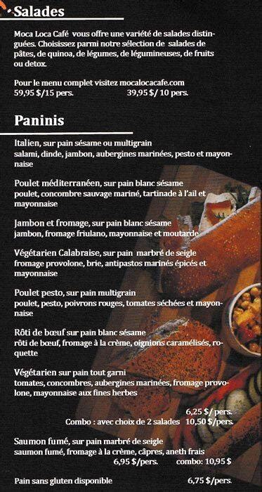 Moca Loca Menu Menu For Moca Loca Gatineau Gatineau Region
