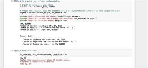 Exercise 3 Error Incorrect Shape Of Decorder Output Nlp With