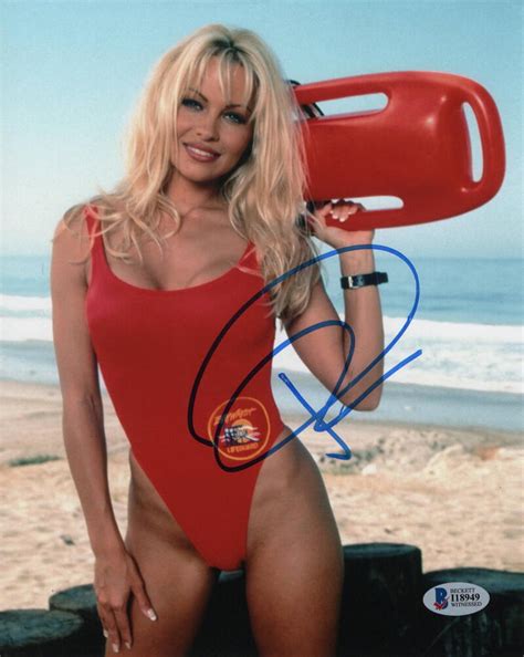 Pam Anderson Signed Autograph 8x10 Photo Sexy Cj Parker Baywatch Babe