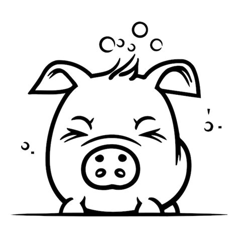 Cute Piggy Illustration Vectorielle Cute Personnage De Dessin Animé Piggy Vecteur Premium