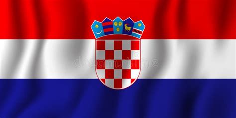 Ejemplo Realista De La Bandera De Croacia Stock De Ilustración