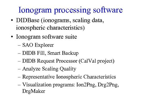 Didbase Intelligent Interactive Archiving Technology For Ionogram Data