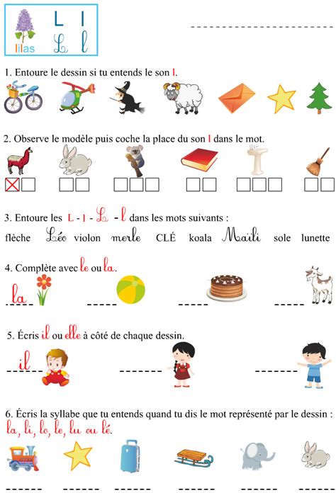Lecture Le Son L Exercices à Imprimer