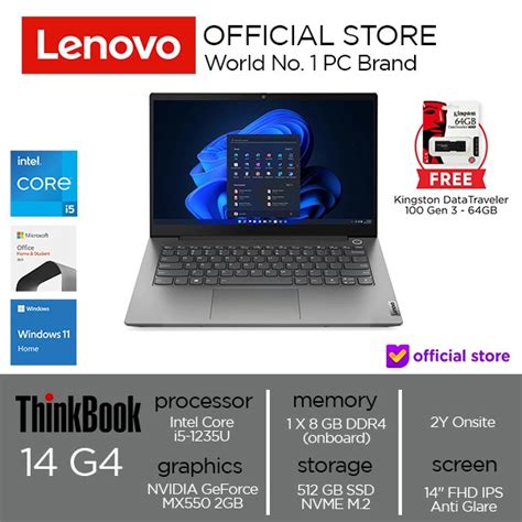 Lenovo ThinkBook 14 G4 IAP Core I5 1235U 8GB 512GB MX550 W11 OHS 8GB 8GB Pgmall