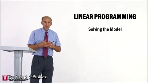 Linear Programming Iii Solving The Model Video Vault Temple University