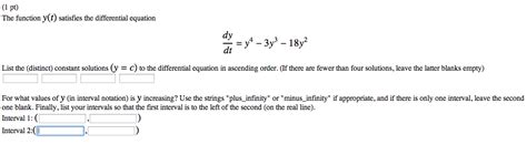 Solved The Function Y T Satisfies The Differential Equation
