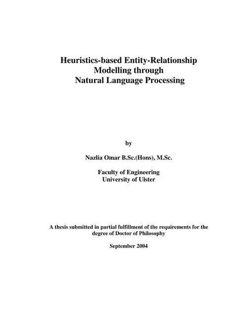 Pdf Heuristics Based Entity Relationship Modelling Through Natural Language Processing