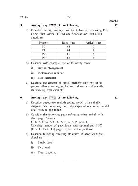 OPERATING SYSTEMS 22516 Old Question Pape With Model Answers Summer