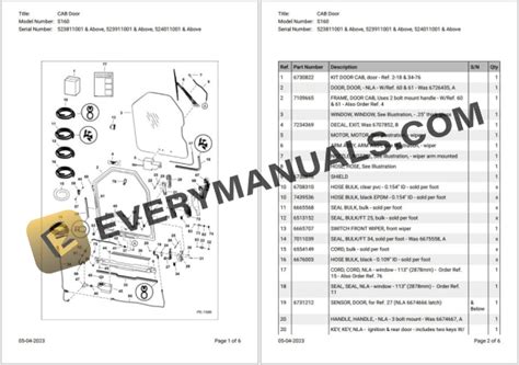 Bobcat S160 523811001 And Above Parts Catalog