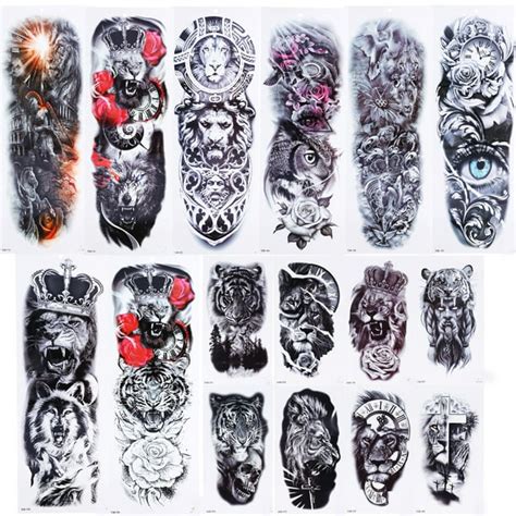 Tatuajes Falsos Impermeables 8 Hojas De Tatuajes Temporales De Manga