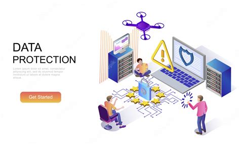 Premium Vector Flat Isometric Concept Of Data Protection