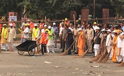 Yogi Adityanath In Agra Live Updates Chief Minister Leads Cleanliness