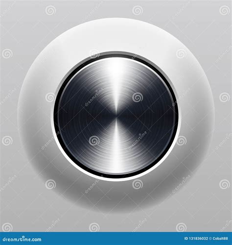 Push Button With Metallic Texture Stock Vector Illustration Of Radial