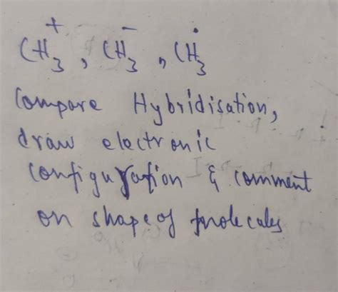 Ch3 Ch3− Ch3− Compare Hybridisation Draw Electron Ic Configuration