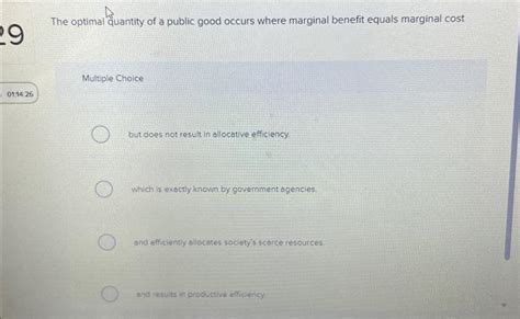 solved the optimal quantity of a public good occurs where