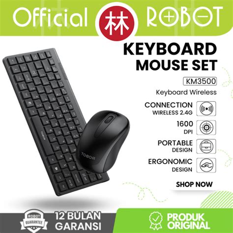 Jual Robot Km3500 Keyboard Mouse Wireless Combo Set Kit Ultra Thin Light Shopee Indonesia