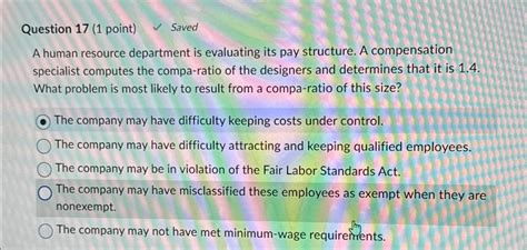 solved question 17 1 ﻿point ﻿saveda human resource