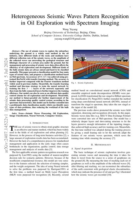 Pdf Heterogeneous Seismic Waves Pattern Recognition In Oil Exploration With Spectrum Imaging