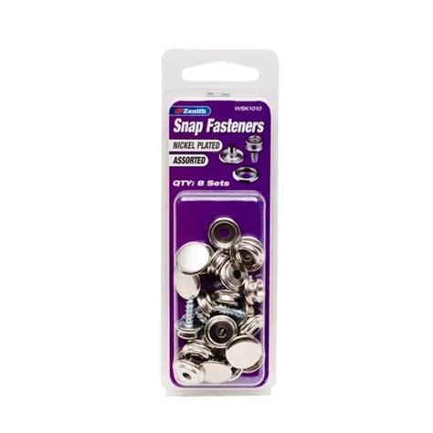 Zenith Assorted Nickel Plated Brass Snap Fasteners With Screw Bunnings Australia