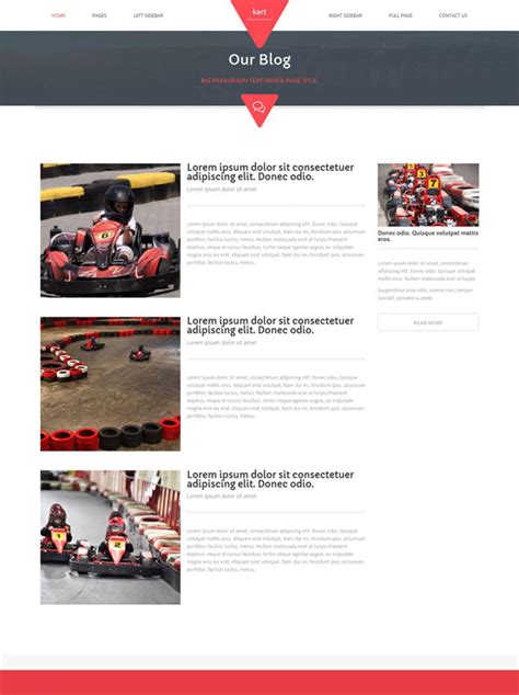 Karting Html Template Go Kart Racing Website Templates Dreamtemplate