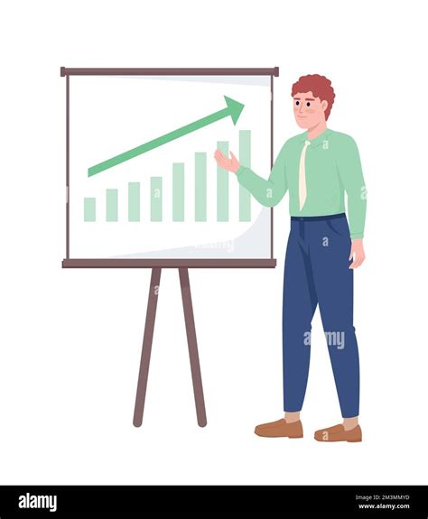 Man Presenting Effective Strategy Semi Flat Color Vector Character