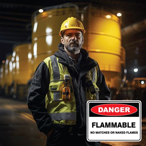 Flammable No Matches Or Naked Flames Safety Signage
